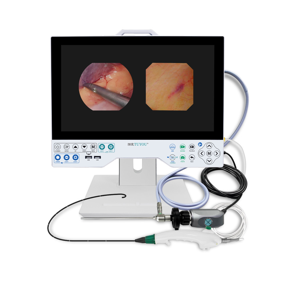 Flexible And Rigid Dual System All In One 15 Inch FHD Endoscope Camera ...